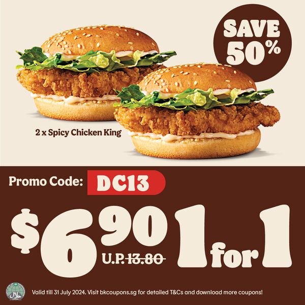 BURGER KING® Coupon Discounts up to 50% off Burgers & Meals